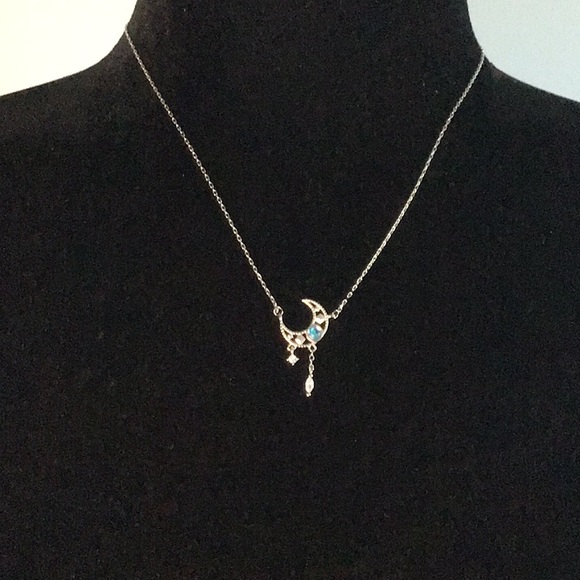 Jewelry | Moon Blue Stone Necklace | Poshmark